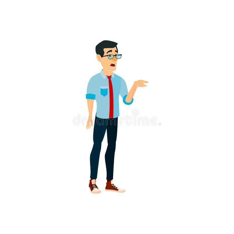 Disappointed Smart Man Surprised at Decision of Boss Cartoon Vector ...