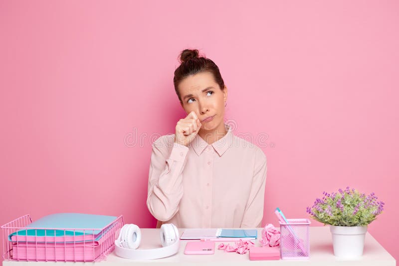 Disappointed Upset Caucasian Woman Office Worker Wipes Tears And Looks Aside Feels Discontent