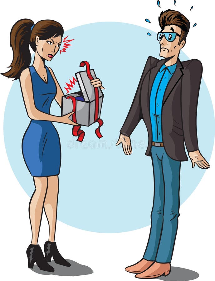 Disappointing gift stock vector. Illustration of married - 78034520