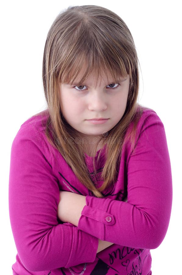 Unhappy girl stock photo. Image of bored, folded, expression - 23145182