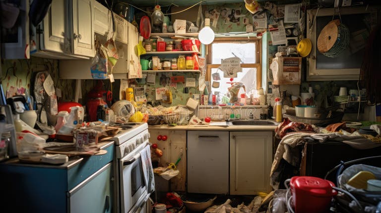 Disarray junk in house stock illustration. Illustration of cramped ...