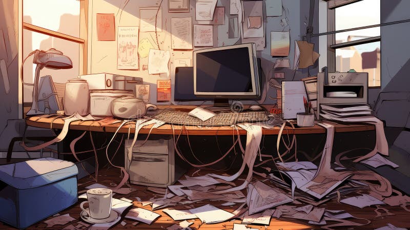 Office Messy Illustration Stock Illustrations – 5,239 Office Messy ...