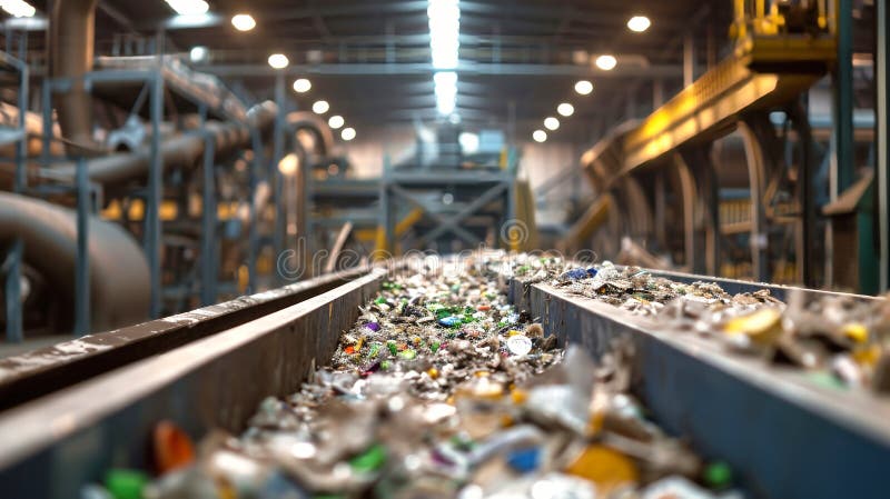 Disarrayed Train Track Overflowing with Bottles and Cans Stock ...