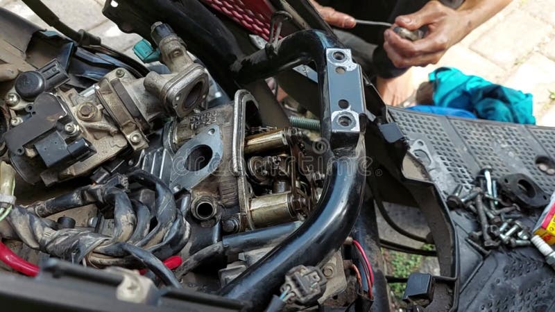 Disassemble Metic Motorcycle Engine Stock Video - Video of craft ...