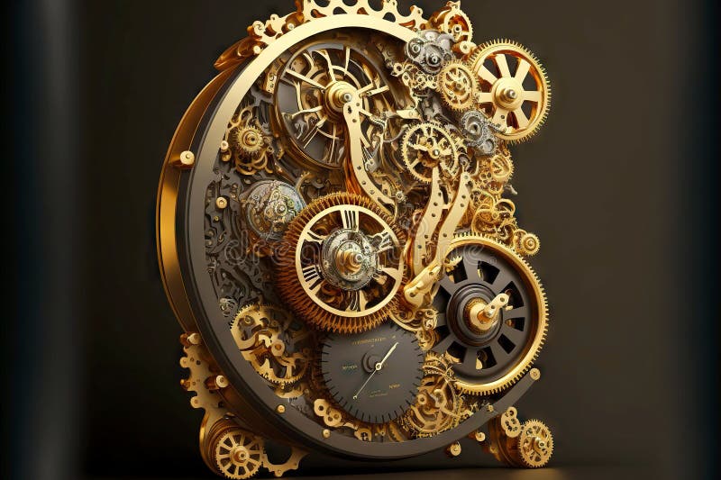 Disassembled Antique Clock with Clockwork with Gears and Wheels ...