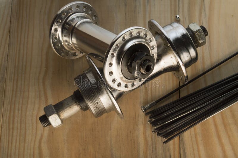 Worn-out Bicycle Bushing with Spokes Stock Image - Image of oxidized ...