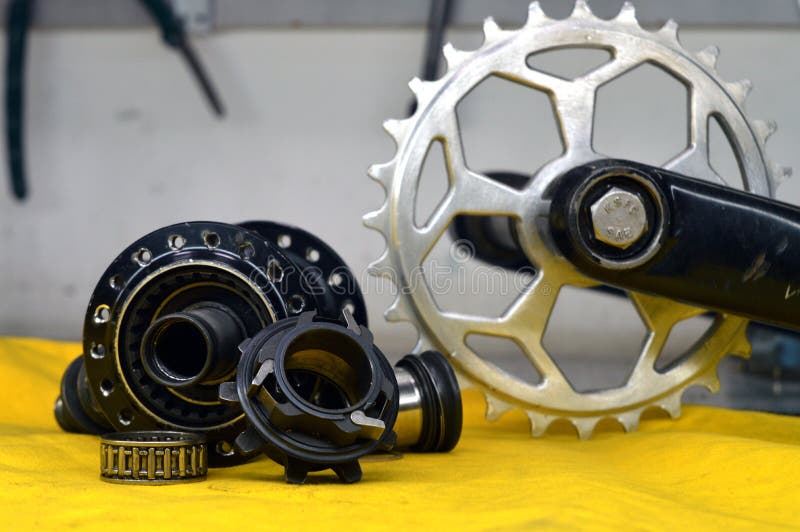 Worn-out Bicycle Bushing with Spokes Stock Image - Image of green, ball ...