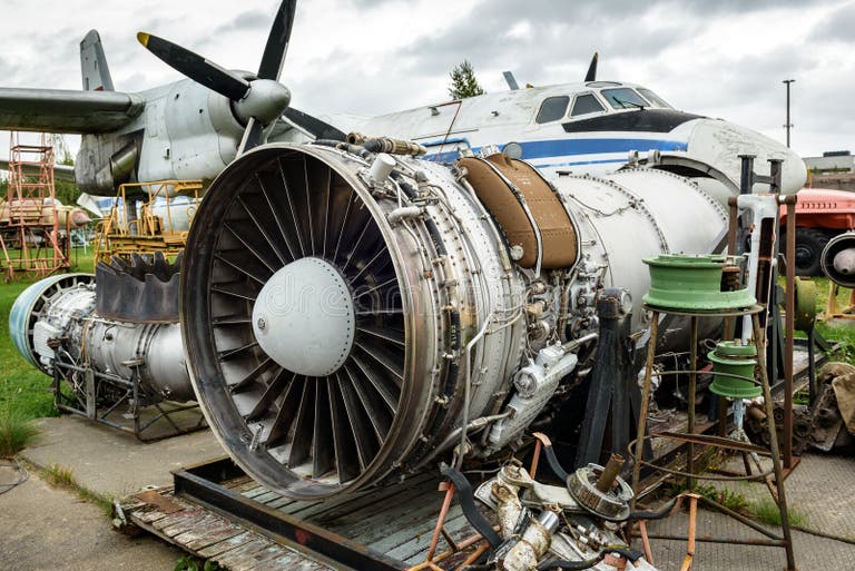 Disassembled Broken Aircraft Engines Stock Photo - Image of ...