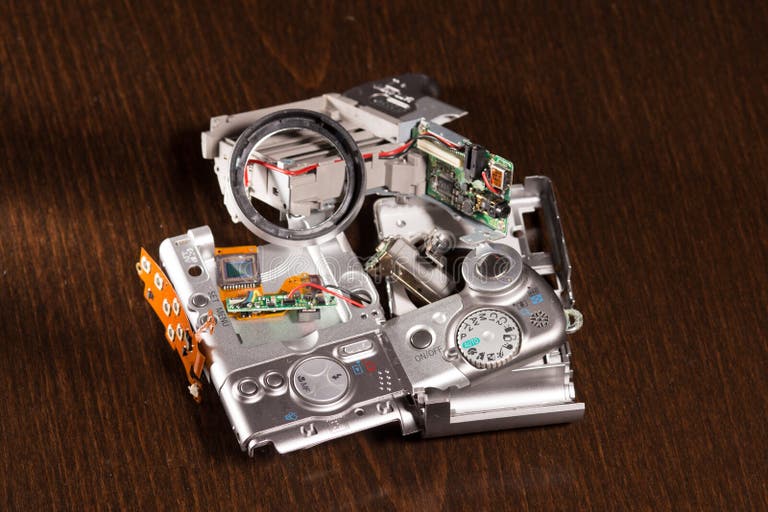 Disassembled Broken Compact Digital Camera Parts Stock Photo - Image of ...