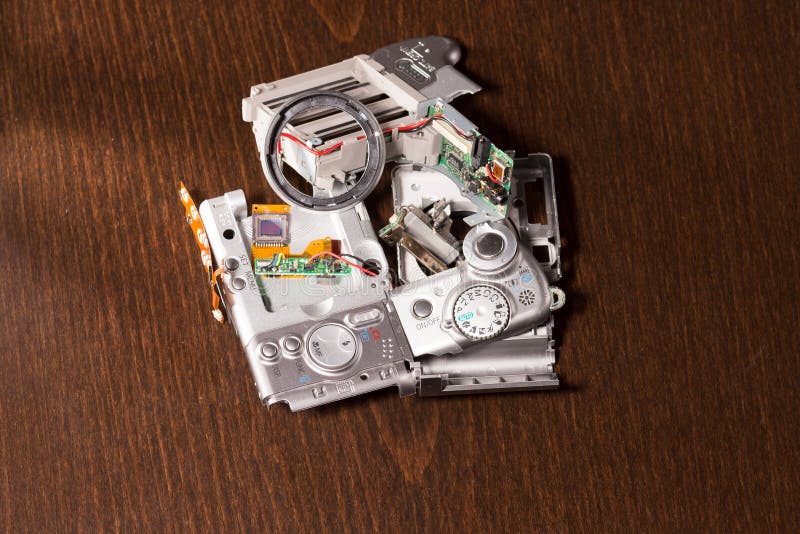 Disassembled Broken Compact Digital Camera Parts Stock Image - Image of ...