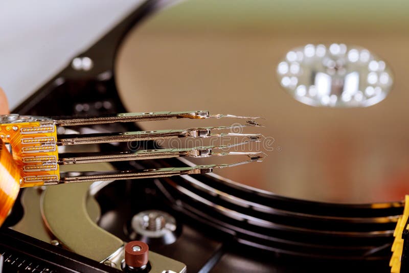 Disassembled Broken Hard Drive Computer Stock Photo - Image of center ...