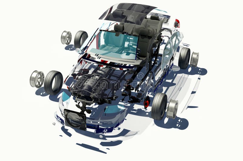 Disassembled car. stock illustration. Illustration of symbol - 29886143