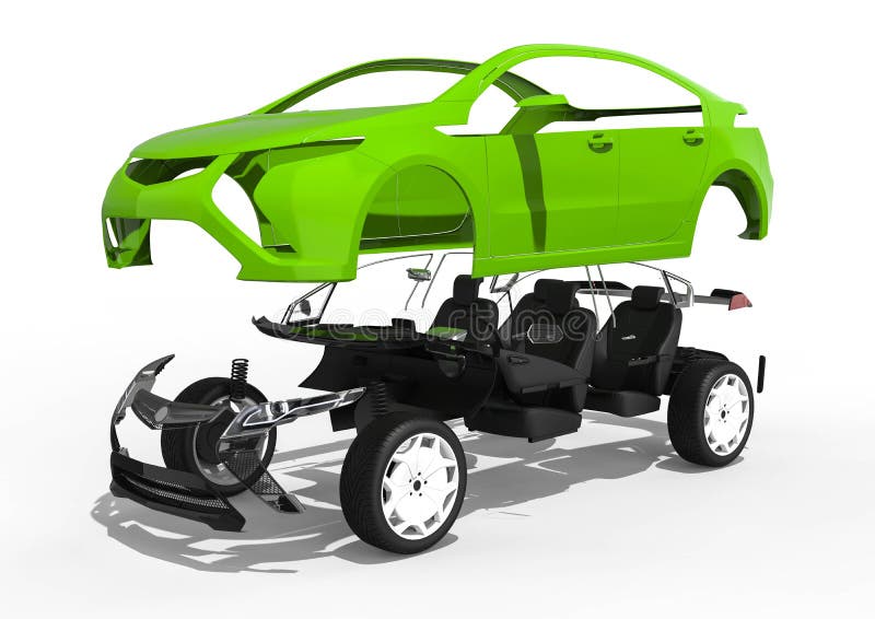Disassembled car. stock illustration. Illustration of engine - 92975442