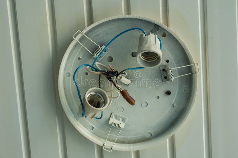 Disassembled Ceiling without Bulbs Stock Photo - Image of luminaire ...