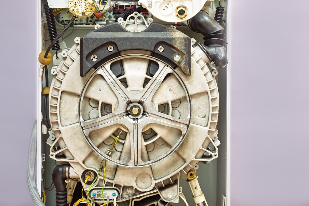 Disassembled Clothes Washing Machine. Back View Stock Photo - Image of ...