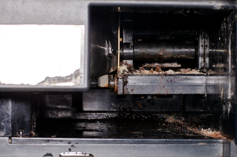 Disassembled Coffee Machine with Coffee Und Remains Stock Image - Image ...