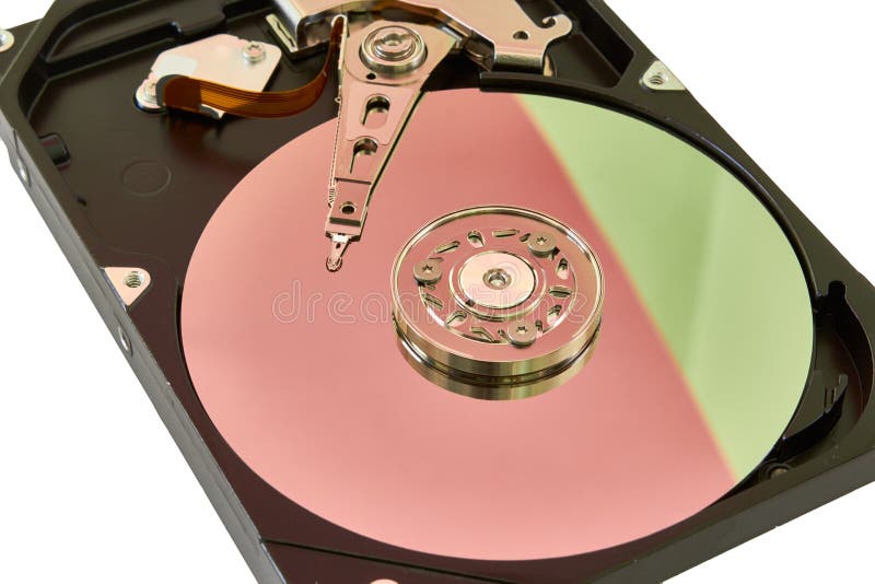 Disassembled Colorful Hard Drive from the Computer Stock Image - Image ...