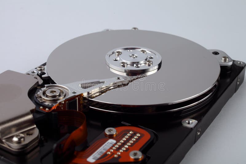 Disassembled Computer Hard Drive with Mirror Disks Stock Image - Image ...