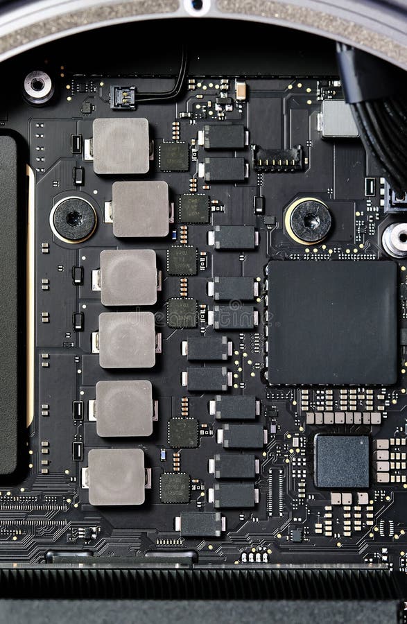 Disassembled Computer Inside of Device Desktop Close Up View Background ...