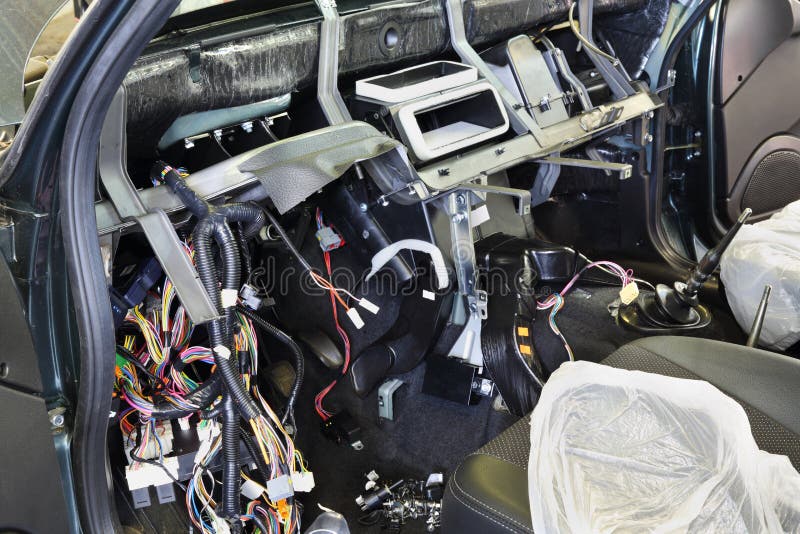 Disassembled Console in Car at Checkout Stock Photo - Image of complex ...