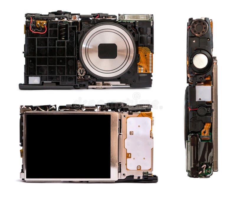 Disassembled Digital Camera from Different Angles. Stock Photo - Image ...