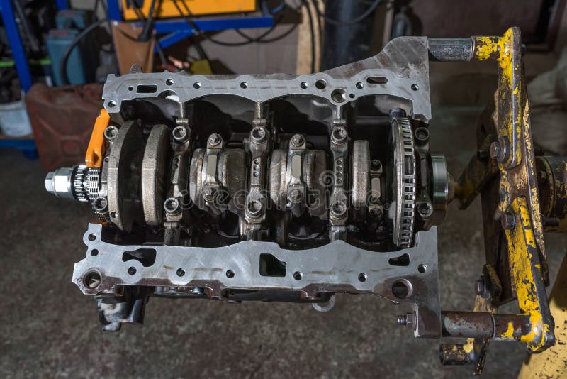 Disassembled Engine in a Car Service. Repair Service Stock Photo ...