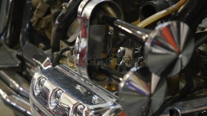 Disassembled Engine of Motorcycle in the Garage Stock Video - Video of ...