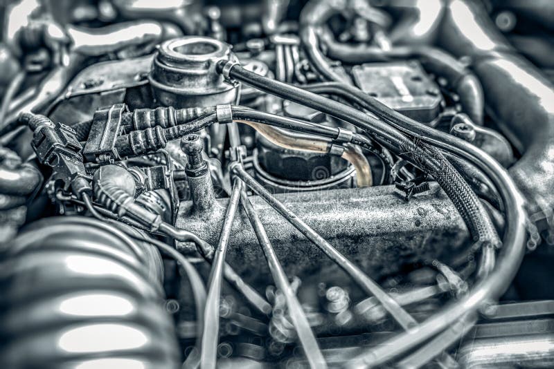 Disassembled Engine of an Old Car. Auto Repair. Stock Image - Image of ...