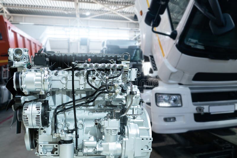 Disassembled Engine at a Truck Repair Service Stock Photo - Image of ...