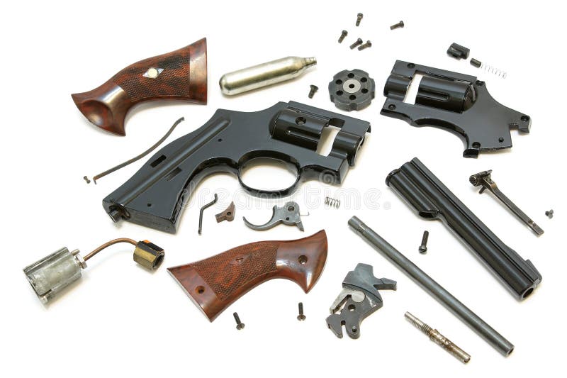 Disassembled gun stock image. Image of metal, hand, revolver - 29146405