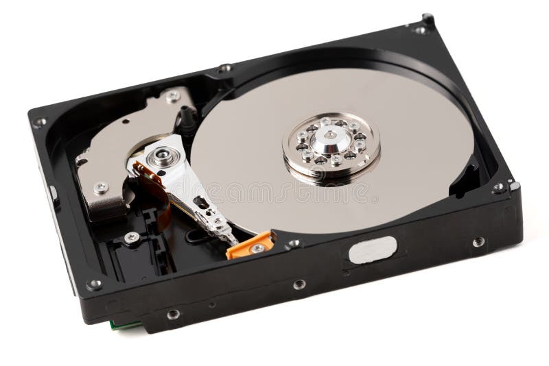 Disassembled Hard Disk Drive Isolated on White Stock Photo - Image of ...