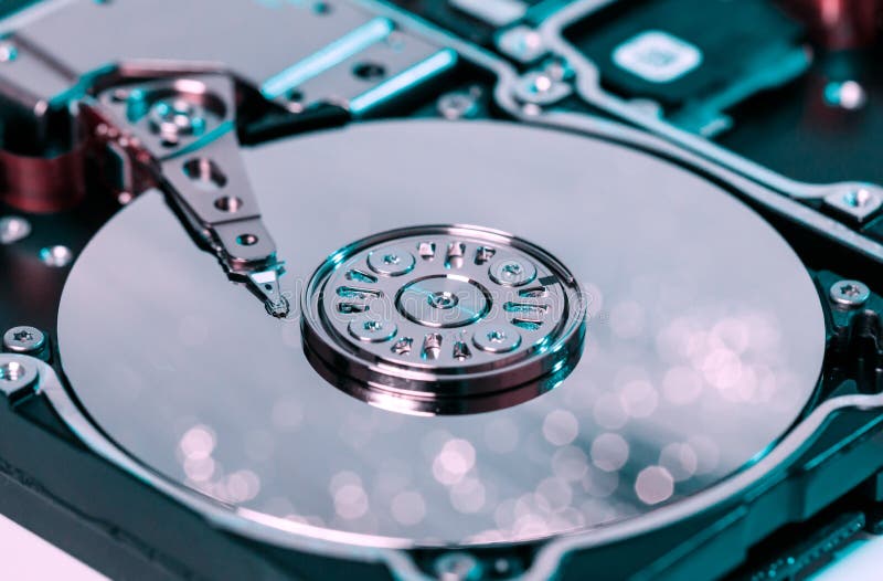 Disassembled Hard Disk, Magnetic Heads and Polished Plates Illuminated ... Disassembled Hard Disk, Magnetic Heads and Polished Plates Illuminated ...