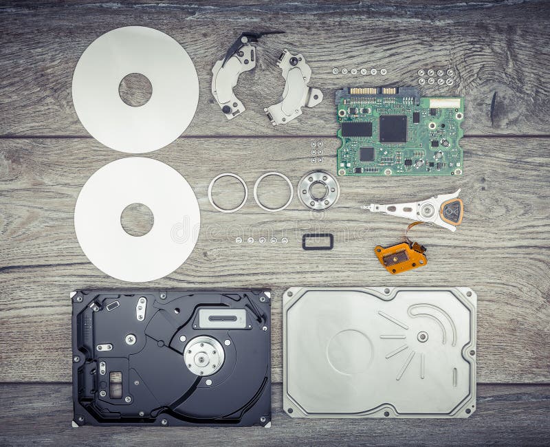 Disassembled Hard Drive on the Table Stock Photo - Image of harddisk ...
