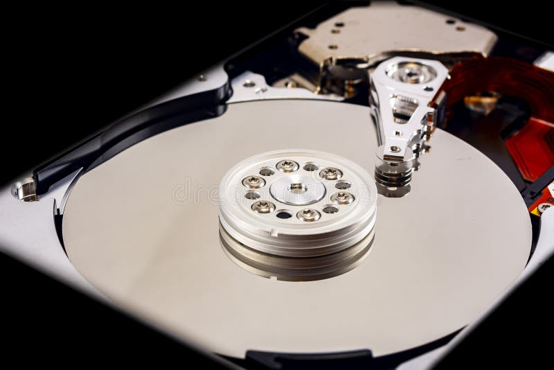 Disassembled Hard Drive with the Backdrop of Clouds, the Concept of ...