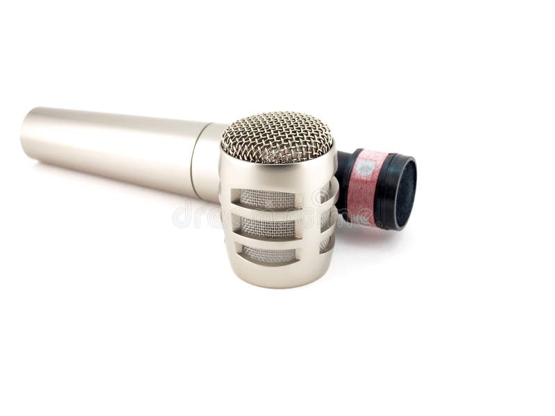 Disassembled Microphone Over White Stock Photo - Image of metal ...