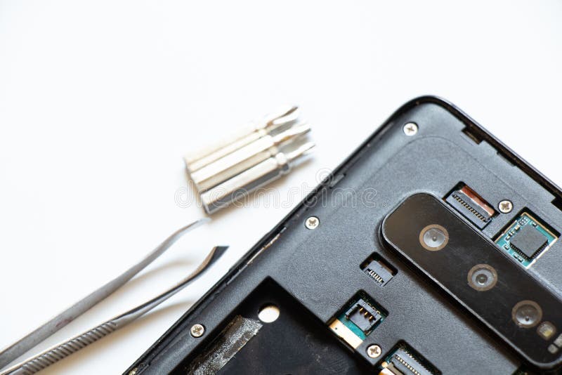 Disassembled Mobile Phone, Phone Repair and Maintenance Stock Photo ...