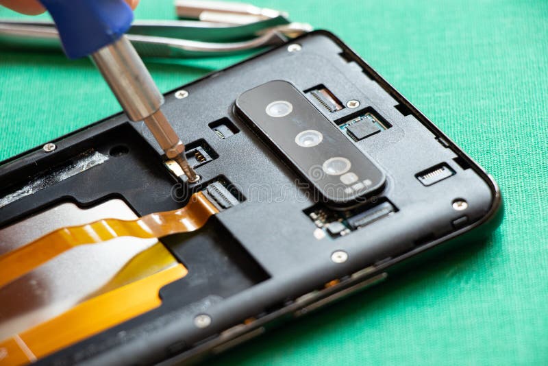 Disassembled Mobile Phone, Phone Repair and Maintenance Stock Image ...