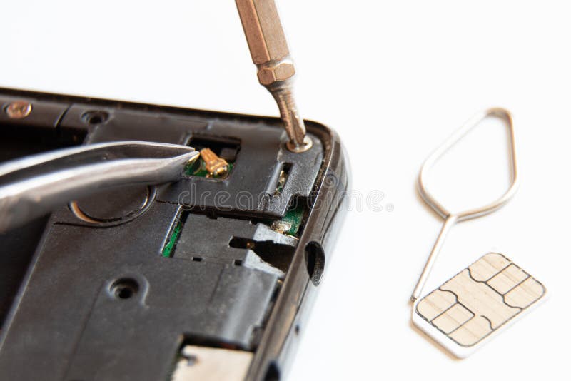 Disassembled Mobile Phone, Phone Repair and Maintenance Stock Photo ...