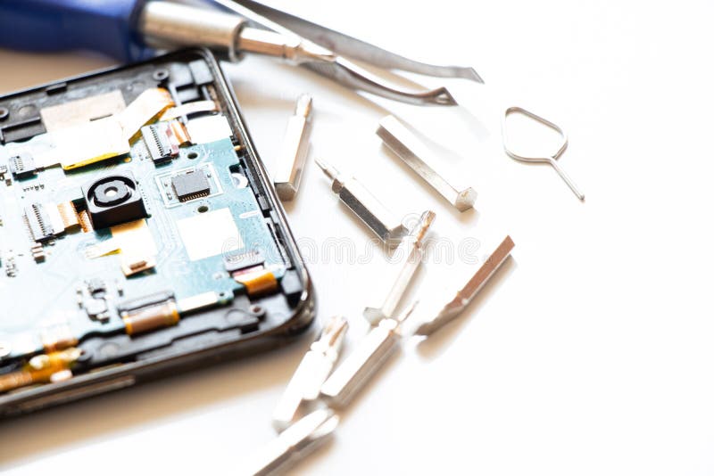 Disassembled Mobile Phone, Phone Repair and Maintenance Stock Image ...