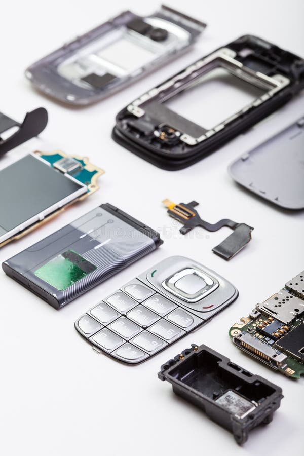 Cell phone disassembled. stock photo. Image of cellular - 12581248