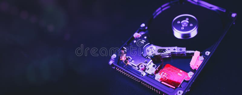 Disassembled Open Hard Disk Drive HDD of Computer or Laptop Lies on ...