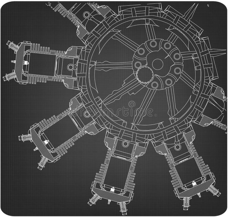 Disassembled Radial Engine Stock Illustrations – 93 Disassembled Radial ...