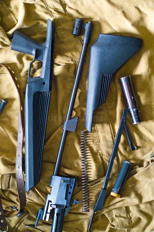 Disassembled rifle stock image. Image of weapon, gangster - 4508049