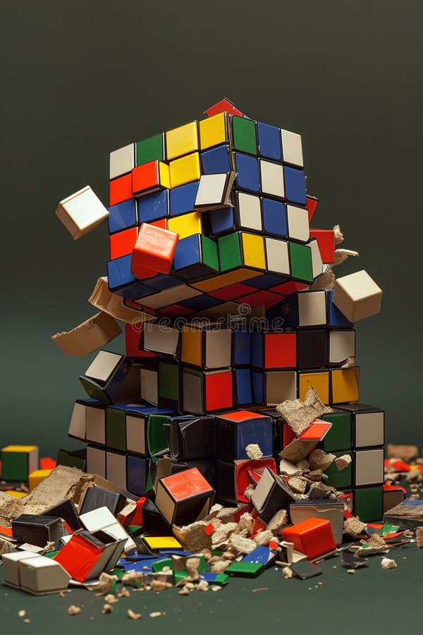 Disassembled Rubik S Cube, Showcasing the Individual Pieces in a ...