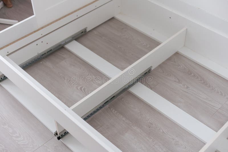 Disassembled Sleeping Bed. Renovation Work in the Room. Stock Image ...