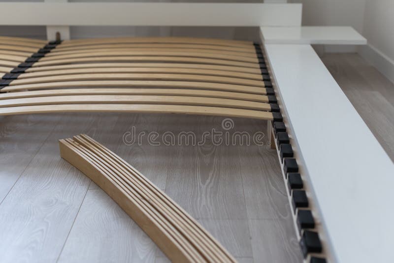 Disassembled Sleeping Bed. Renovation Work in the Room. Stock Image ...