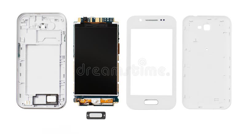 Disassembled Smartphone Isolated on White Background Stock Photo ...