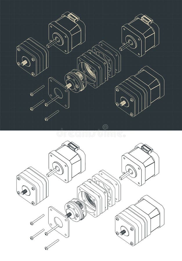 Stepper Motor Outline Icon Vector Design Illustration Stock Vector ...