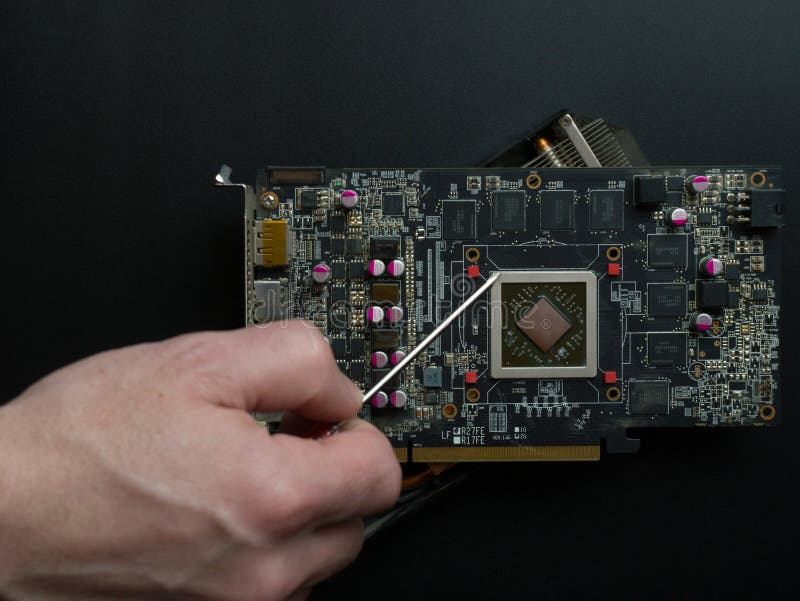 Disassembled Video Card.Computer Component during Repair Maintenance ...