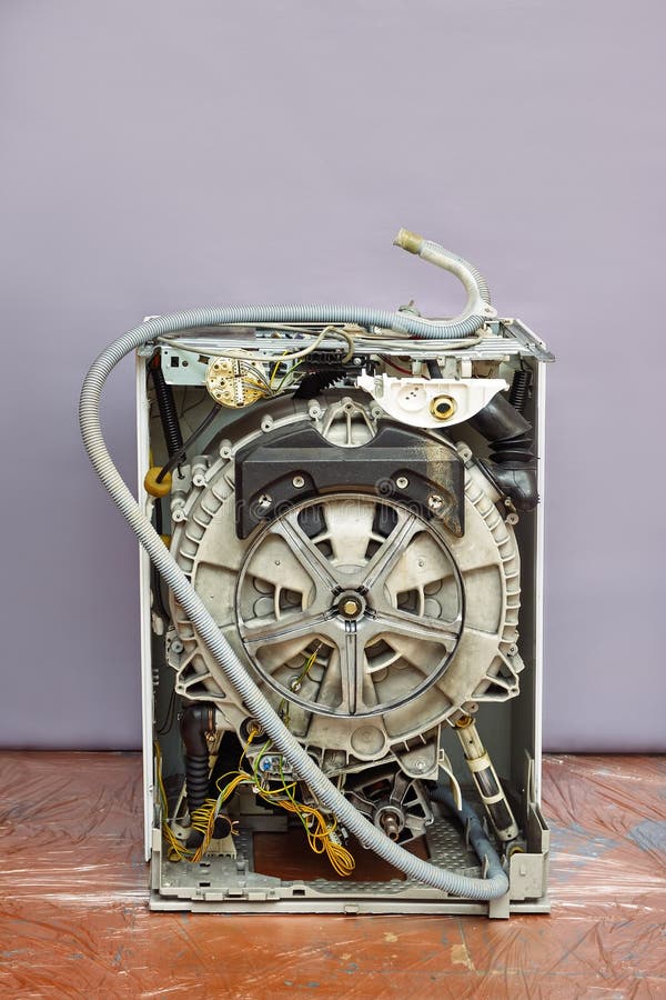 Disassembled Clothes Washing Machine. Back View Stock Photo - Image of ...